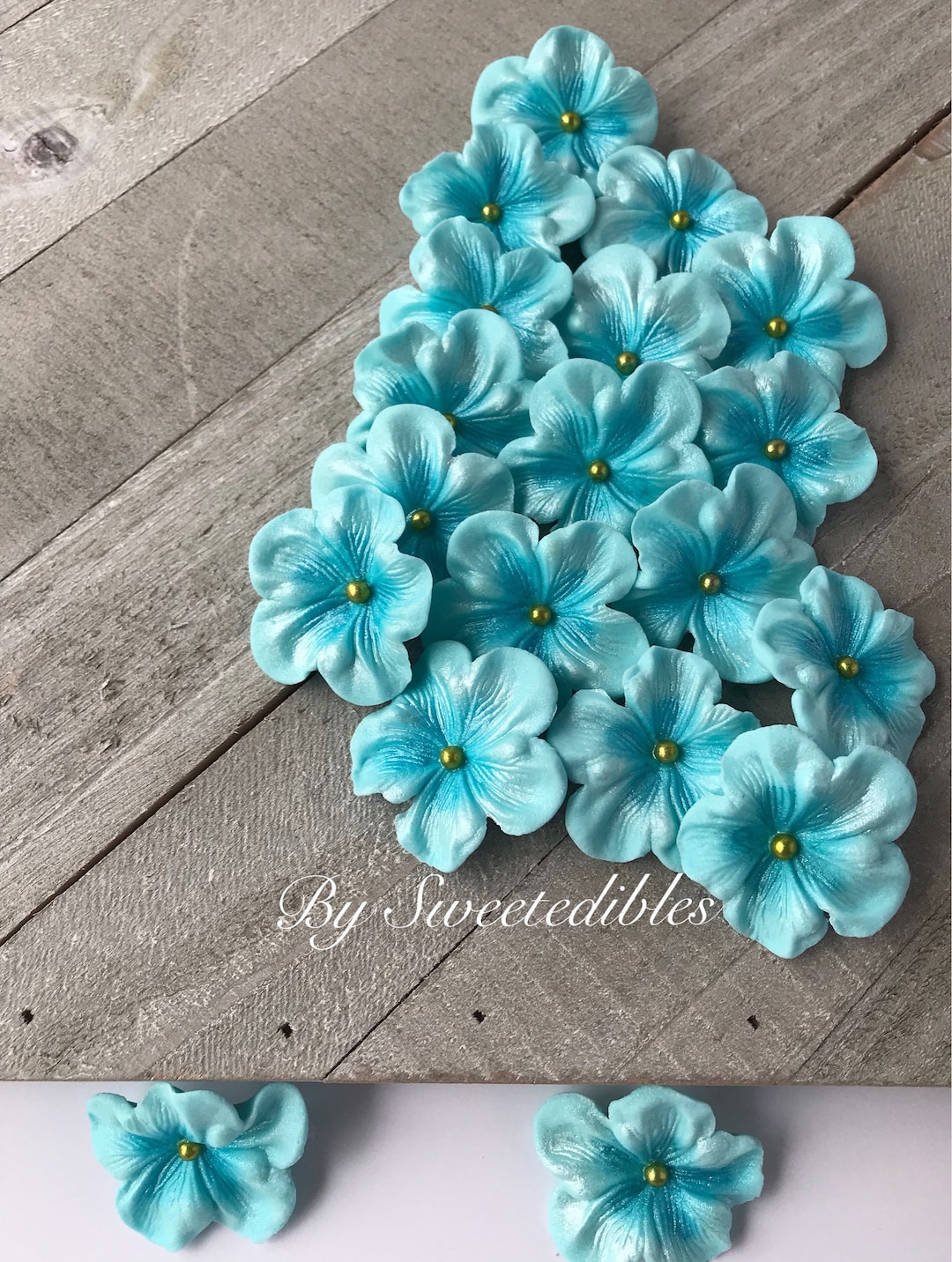 12 Piece Set Fondant Cake Decorations Light Blue Gum Paste - Etsy