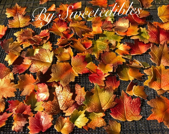 Autumn Gum Paste Fall Edible Leaves for Cake Decorating - Etsy