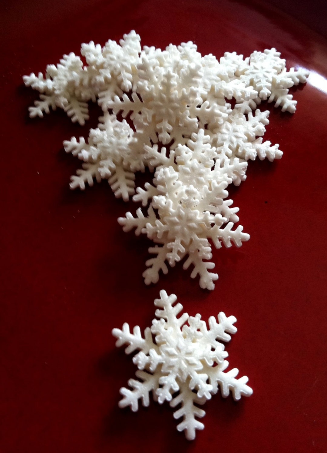Gumpaste Edible Snowflakes Medium Size Gum Paste - Etsy