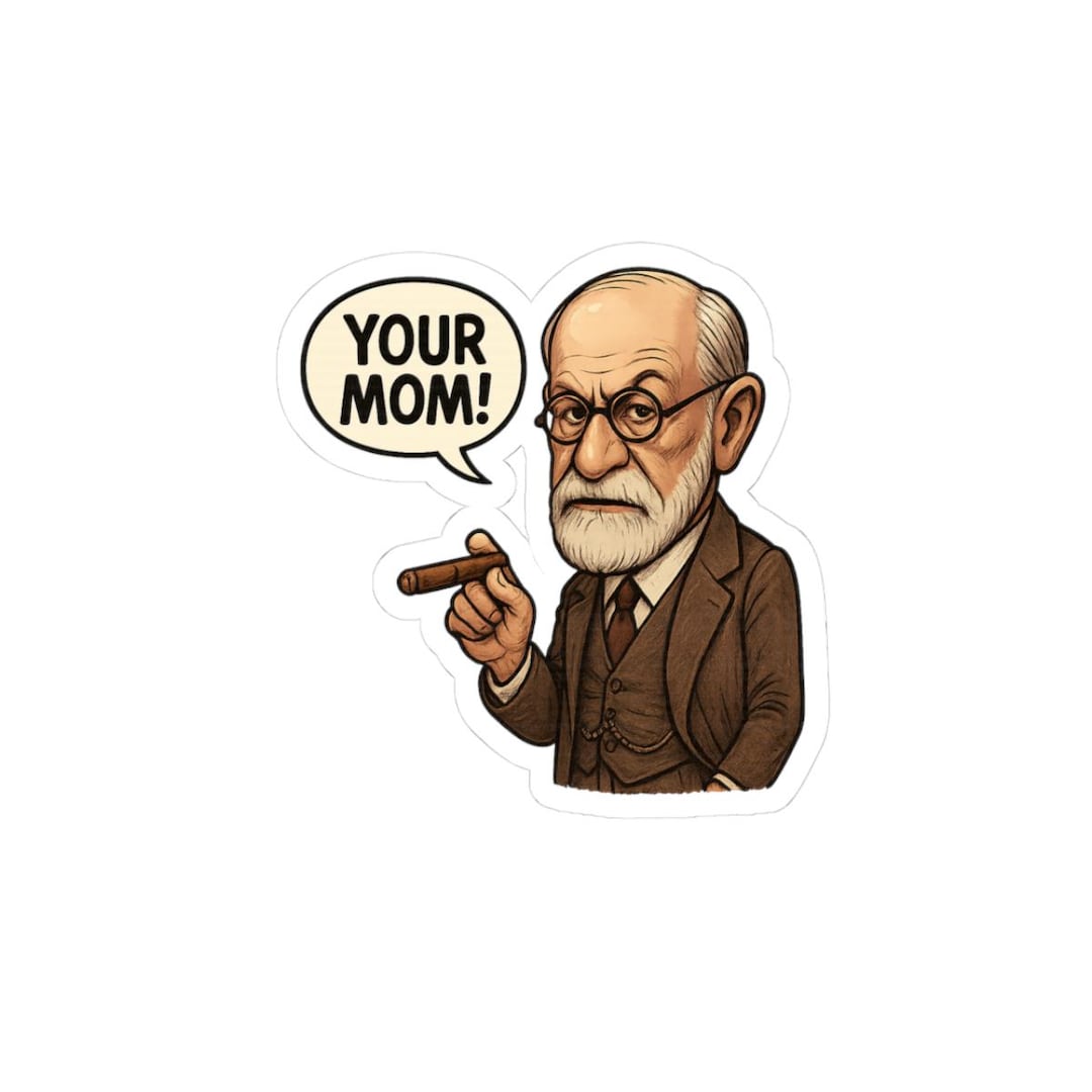 Funny Freud Kiss-cut Stickers - Quirky Laptop Decor, Gift for Psych ...