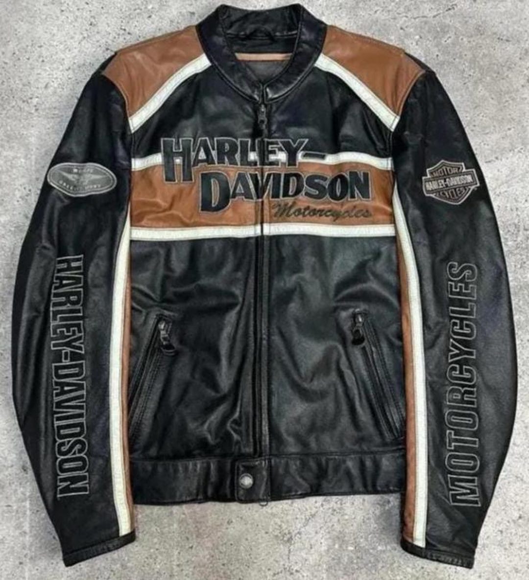 Harley Davidson Leather Motorcycle Racing Jacket Biker Racing Jacket ...