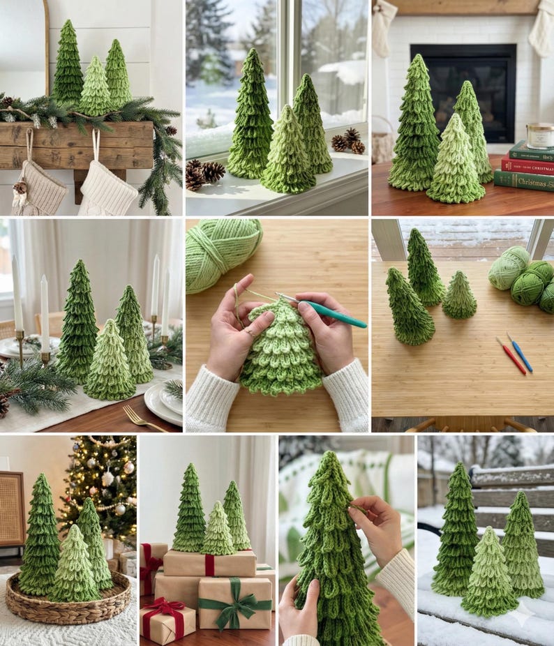 Loopy Christmas Tree Crochet Pattern PDF, Easy Holiday Decor Crochet ...