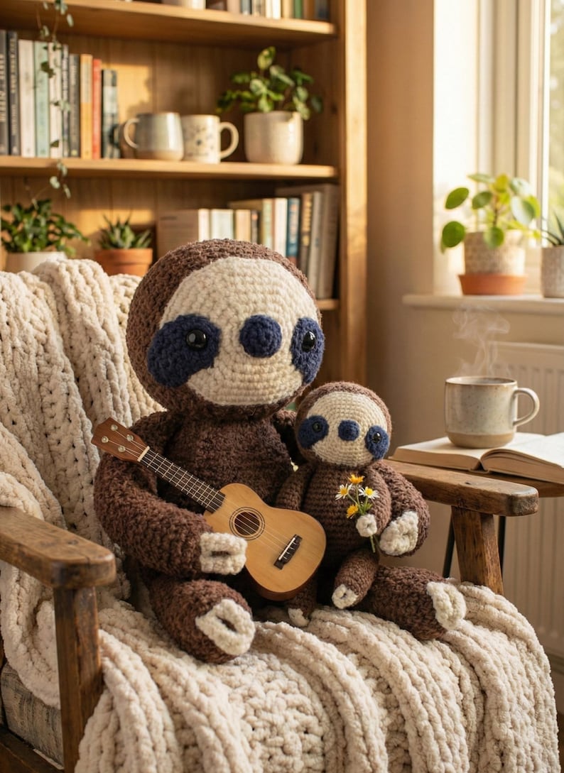 Sloth Crochet Pattern Amigurumi PDF | DIY Sloth Plush Toy Crochet ...