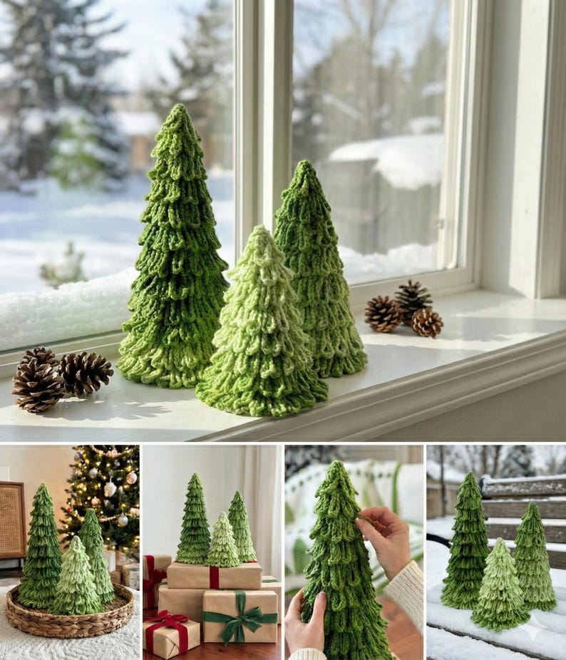 Loopy Christmas Tree Crochet Pattern PDF, Easy Holiday Decor Crochet ...