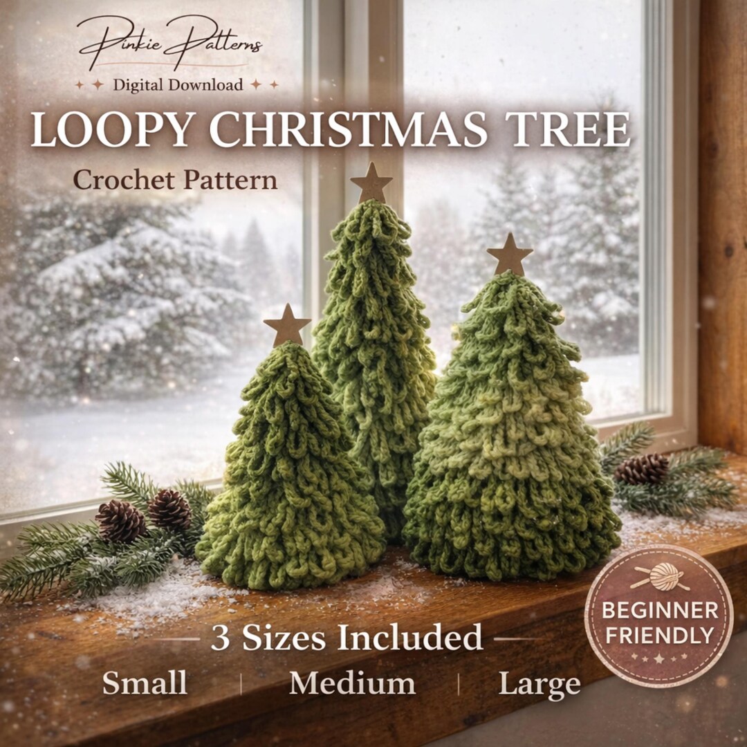 Loopy Christmas Tree Crochet Pattern PDF, Easy Holiday Decor Crochet ...