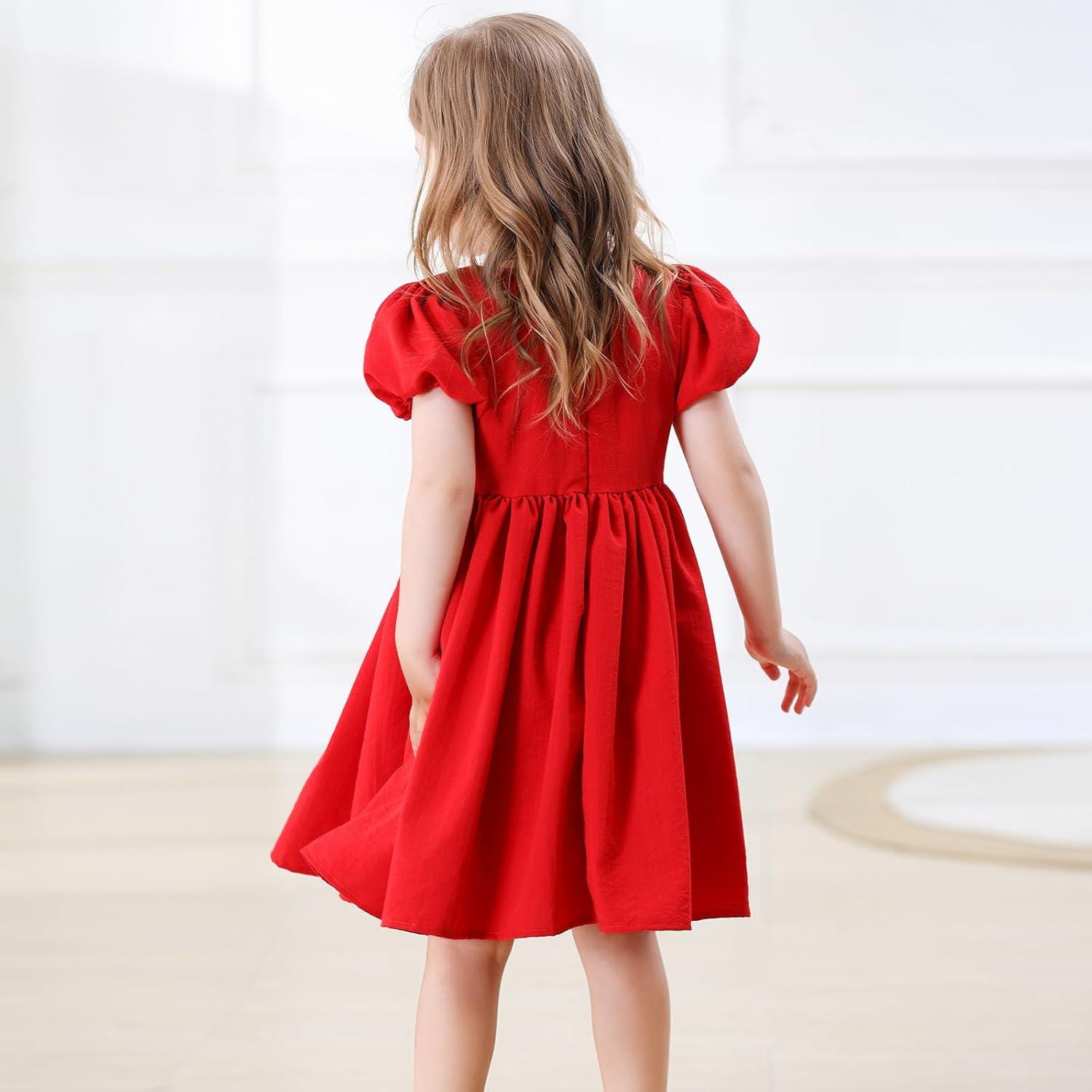 Girls Puff Sleeve Dress Pattern PDF | Square & Round Neck Options ...