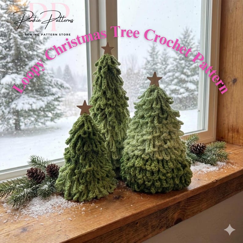 Loopy Christmas Tree Crochet Pattern PDF, Easy Holiday Decor Crochet ...