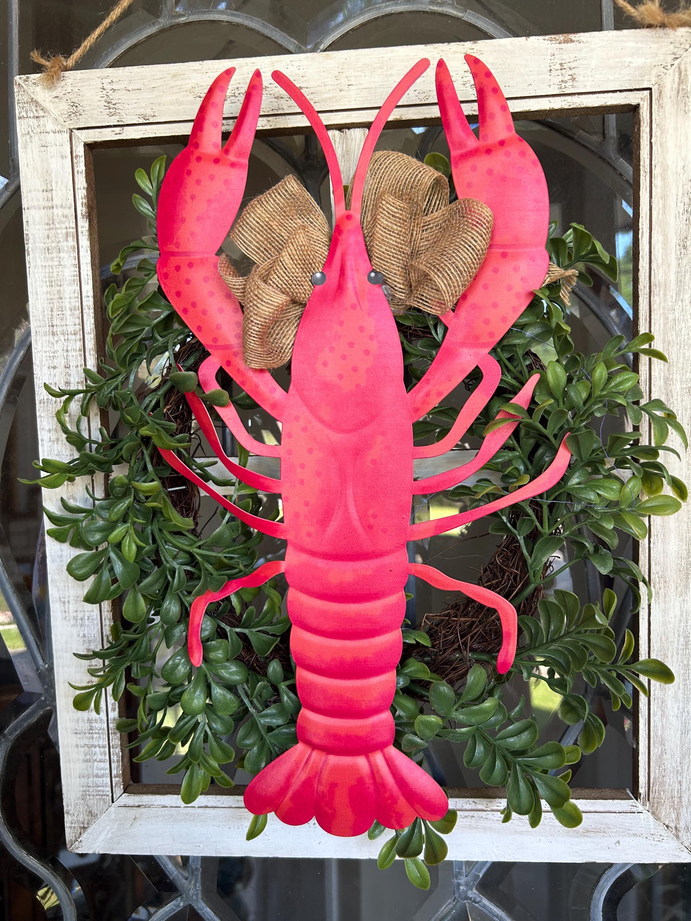 Handmade Framed Crawfish Wreath Hanging Door Decor Home Decoration ...