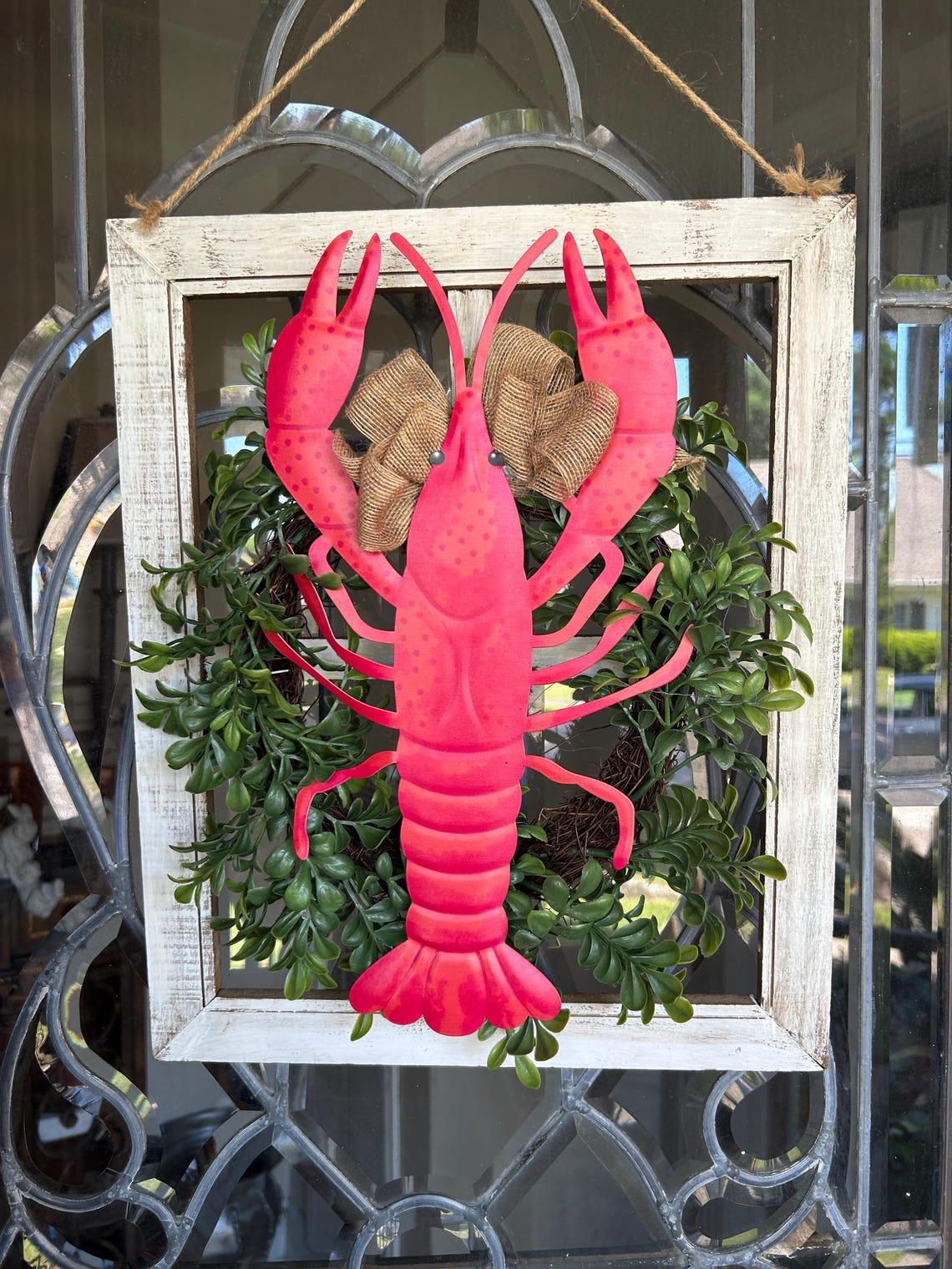 Handmade Framed Crawfish Wreath Hanging Door Decor Home Decoration ...