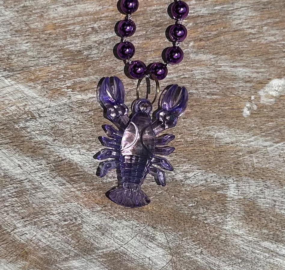 Acrylic Purple Green Gold Crawfish Lobster Clear Embellishment Bead ...