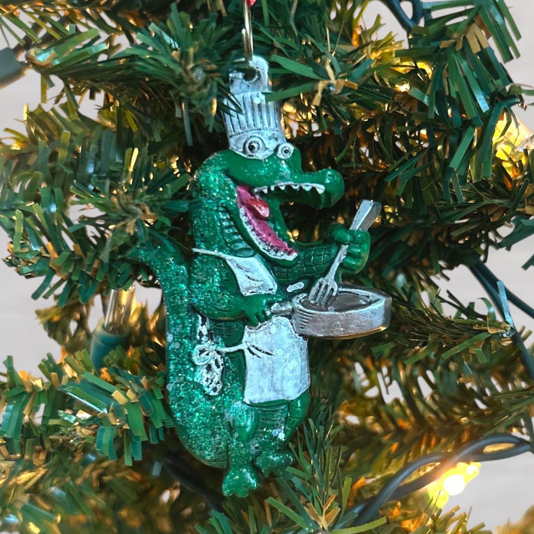 Cooking Alligator Ornament Mardi Gras Party Christmas Tree Decor Parade ...