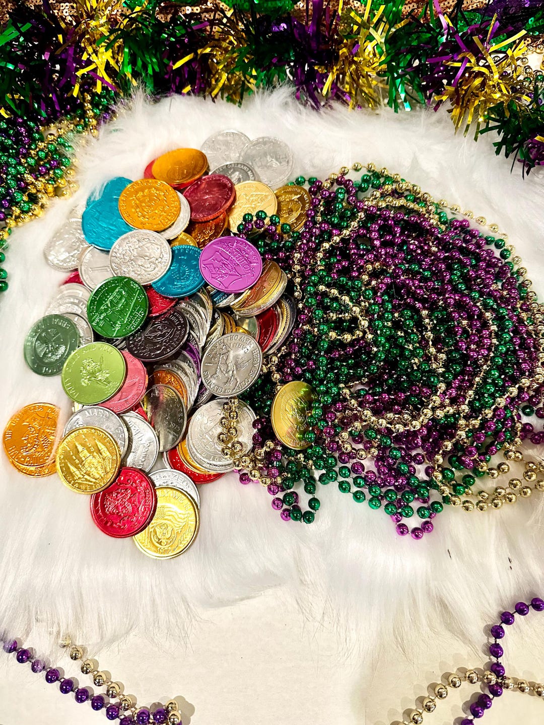 Mardi Gras Doubloons and Bead Pack, Parade New Orleans Holiday Party ...