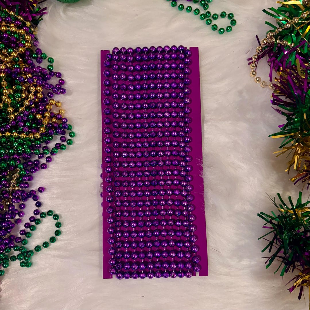 20 Feet Purple Mardi Gras Bead Garland, Parade Necklaces, Party Favors ...