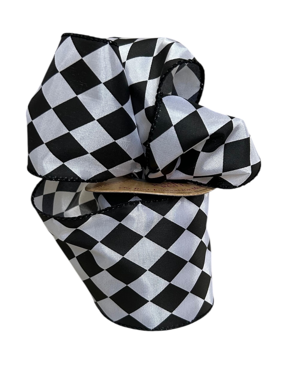 Black and White Harlequin Party Ribbon, 30 Ft 3 in Malleable Wire, Gift ...
