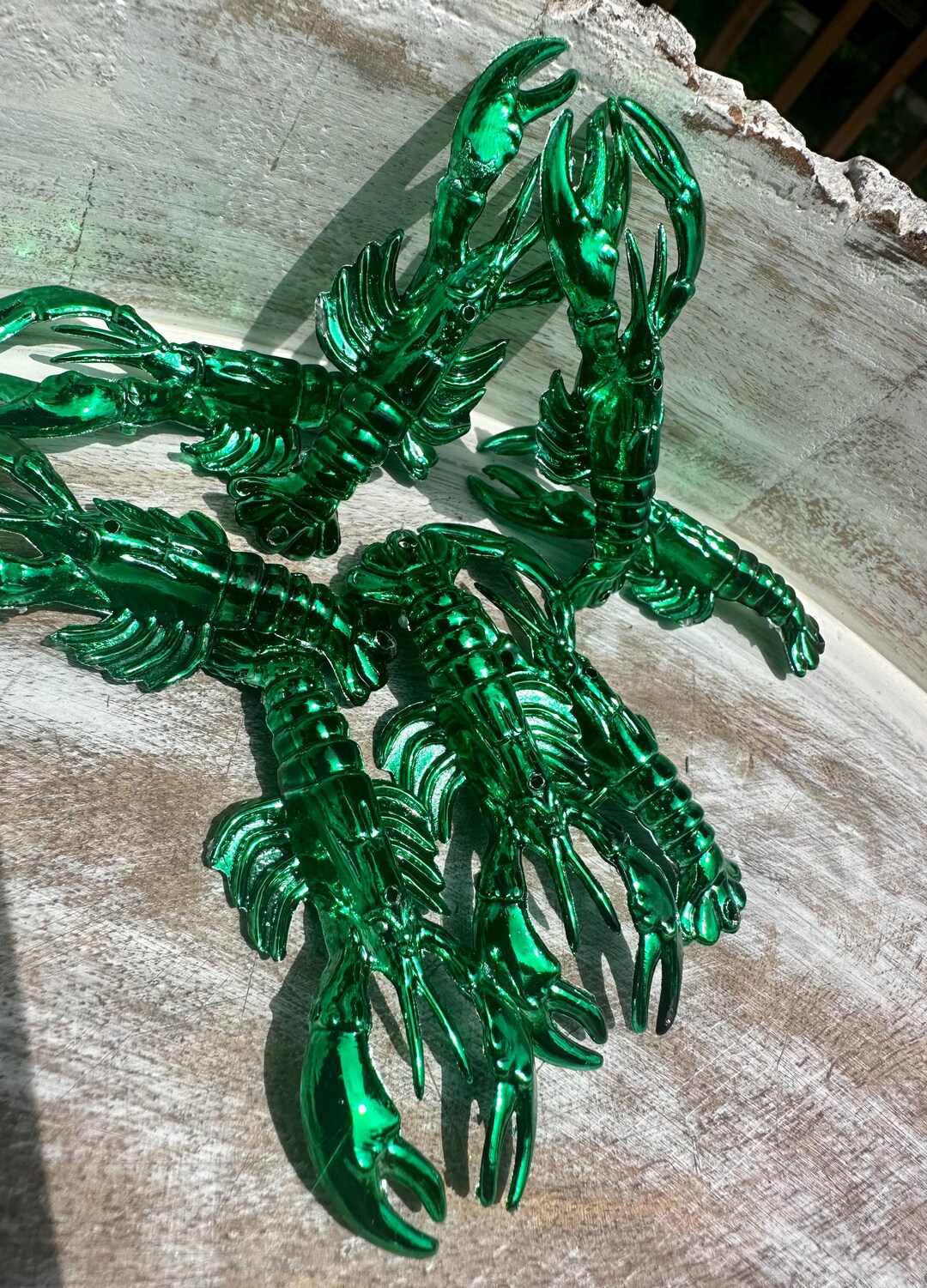 Plastic Green Crawfish Metallic Embellishment Craft Supply Seafood ...