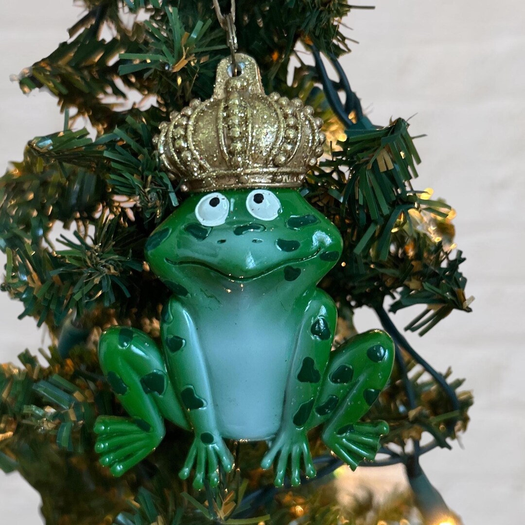 King Frog Ornament With Gold Crown Design, King of the Swamp, Christmas ...