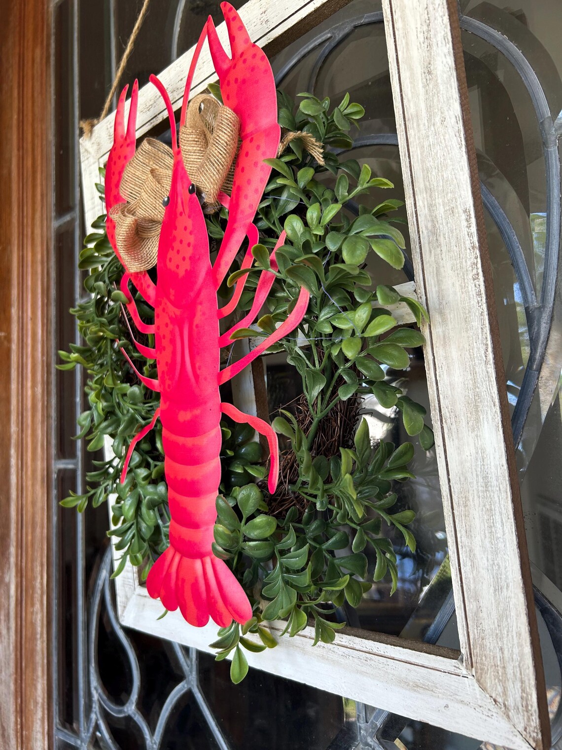 Handmade Framed Crawfish Wreath Hanging Door Decor Home Decoration ...