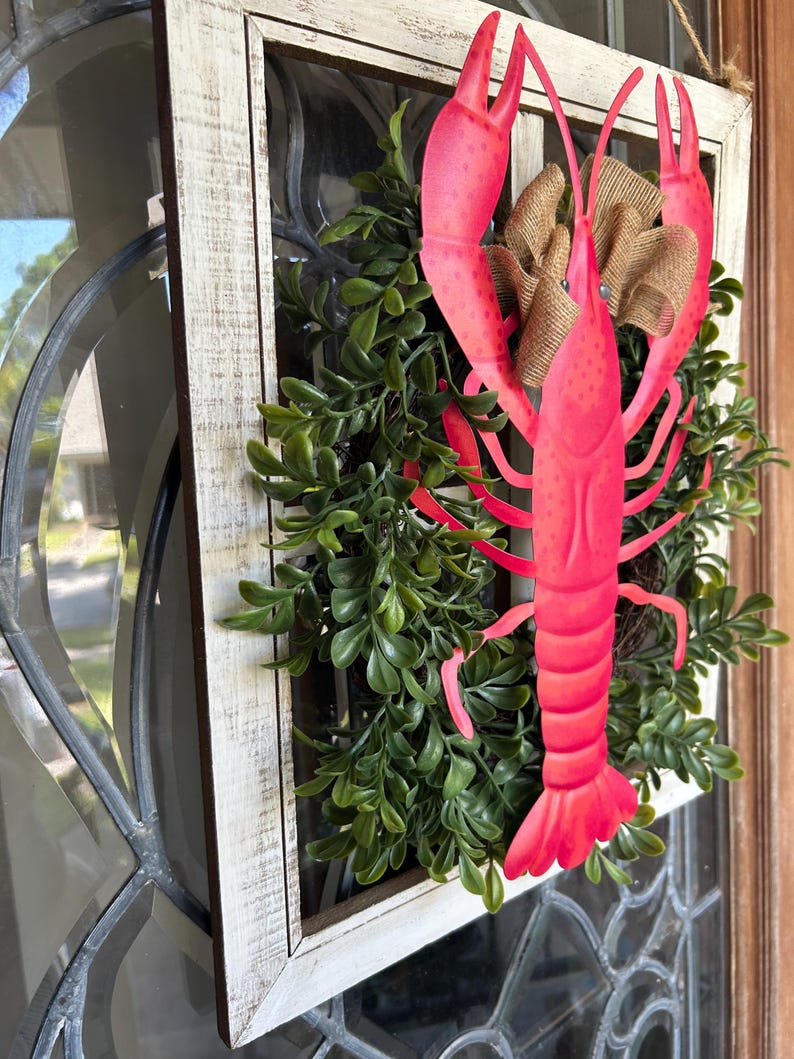 Handmade Framed Crawfish Wreath Hanging Door Decor Home Decoration ...