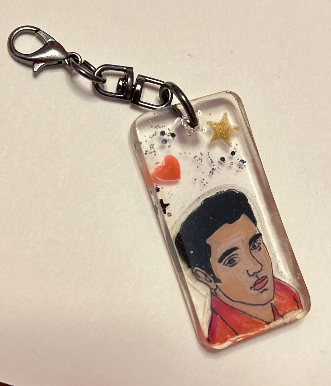 Elvis Inspired Zipper Charm • Hand Drawn Elvis Fan Accessory • Elvis ...