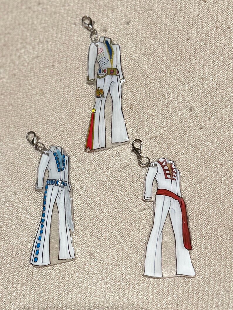 Elvis Inspired Iconic Red Leather Ladder Jumpsuit Keychain or Bag Charm ...