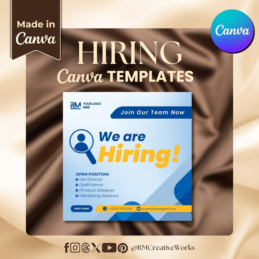We Are Hiring Template | Editable Canva Job Vacancy Post | Facebook ...