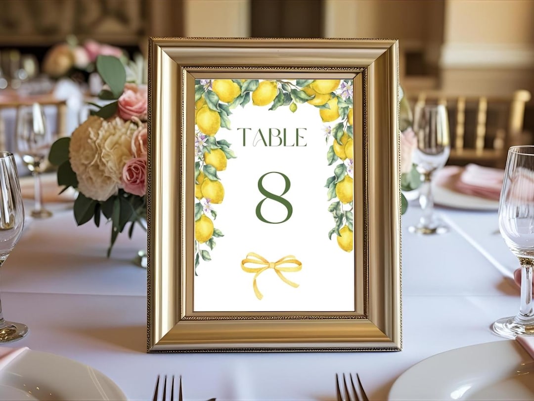 Editable Lemon Table Number Template for a Vibrant Party Setting ...