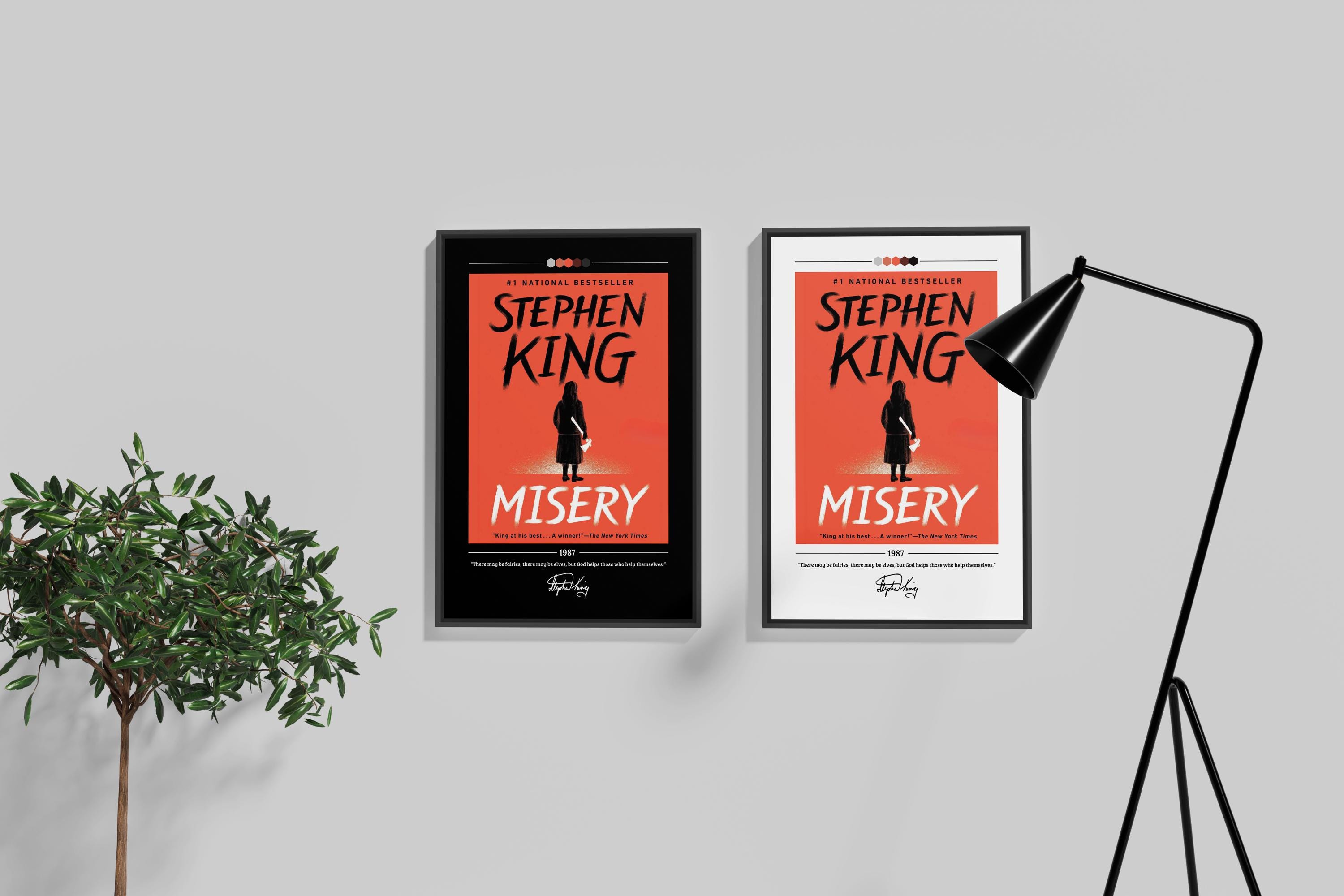 Misery Book Cover Poster | Stephen King | Stephen King Misery Poster ...