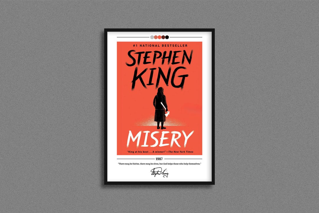 Misery Book Cover Poster | Stephen King | Stephen King Misery Poster ...