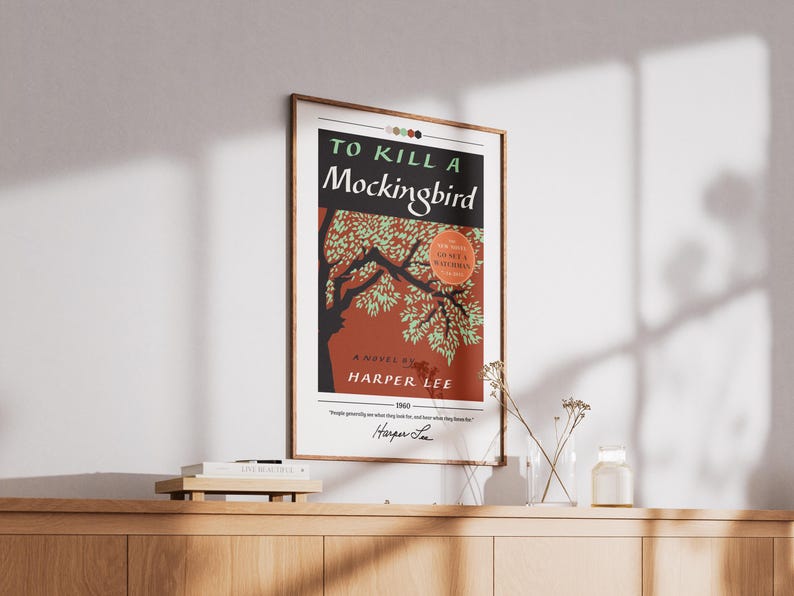 To Kill A Mockingbird Book Cover Poster | Harper Lee Print - Etsy