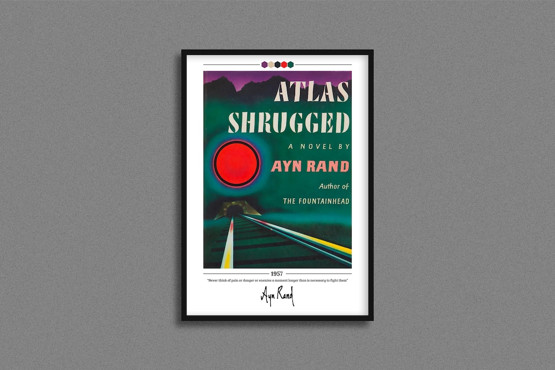 Atlas Shrugged Book Cover Poster | Ayn Rand | Atlas Shrugged Poster ...