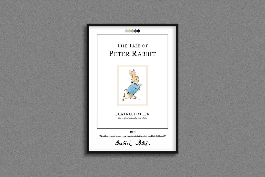 The Tale of Peter Rabbit Book Cover Poster | Beatrix Potter | the Tale ...