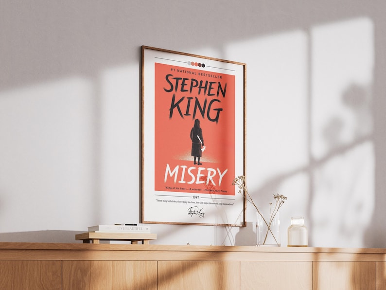 Misery Book Cover Poster | Stephen King | Stephen King Misery Poster ...