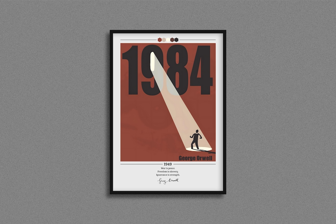 1984 Book Cover Poster | George Orwell | George Orwell 1984 Poster ...