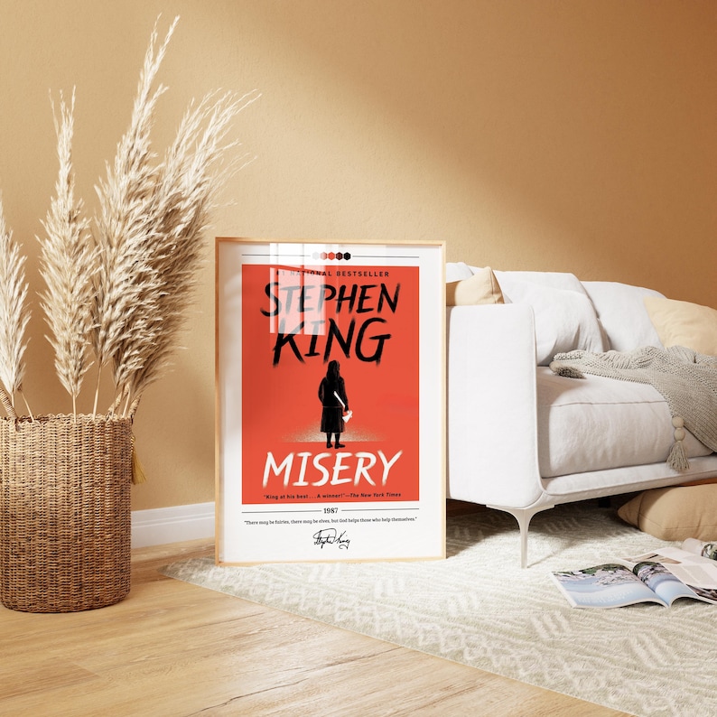 Misery Book Cover Poster | Stephen King | Stephen King Misery Poster ...