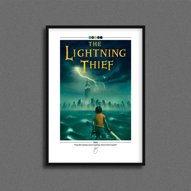 Percy Jackson Lightning Thief Book Cover - Etsy