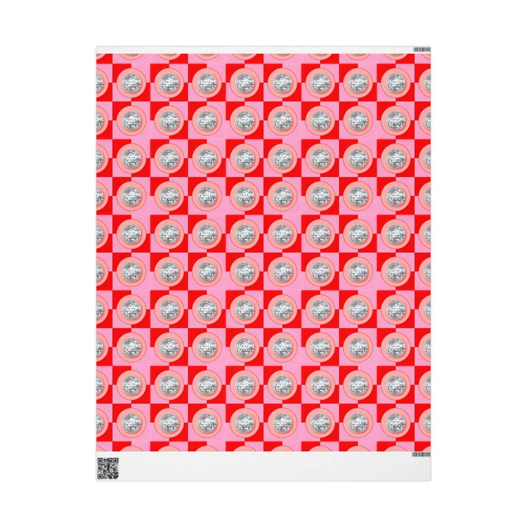 Red & Pink Disco Wrapping Paper - Etsy