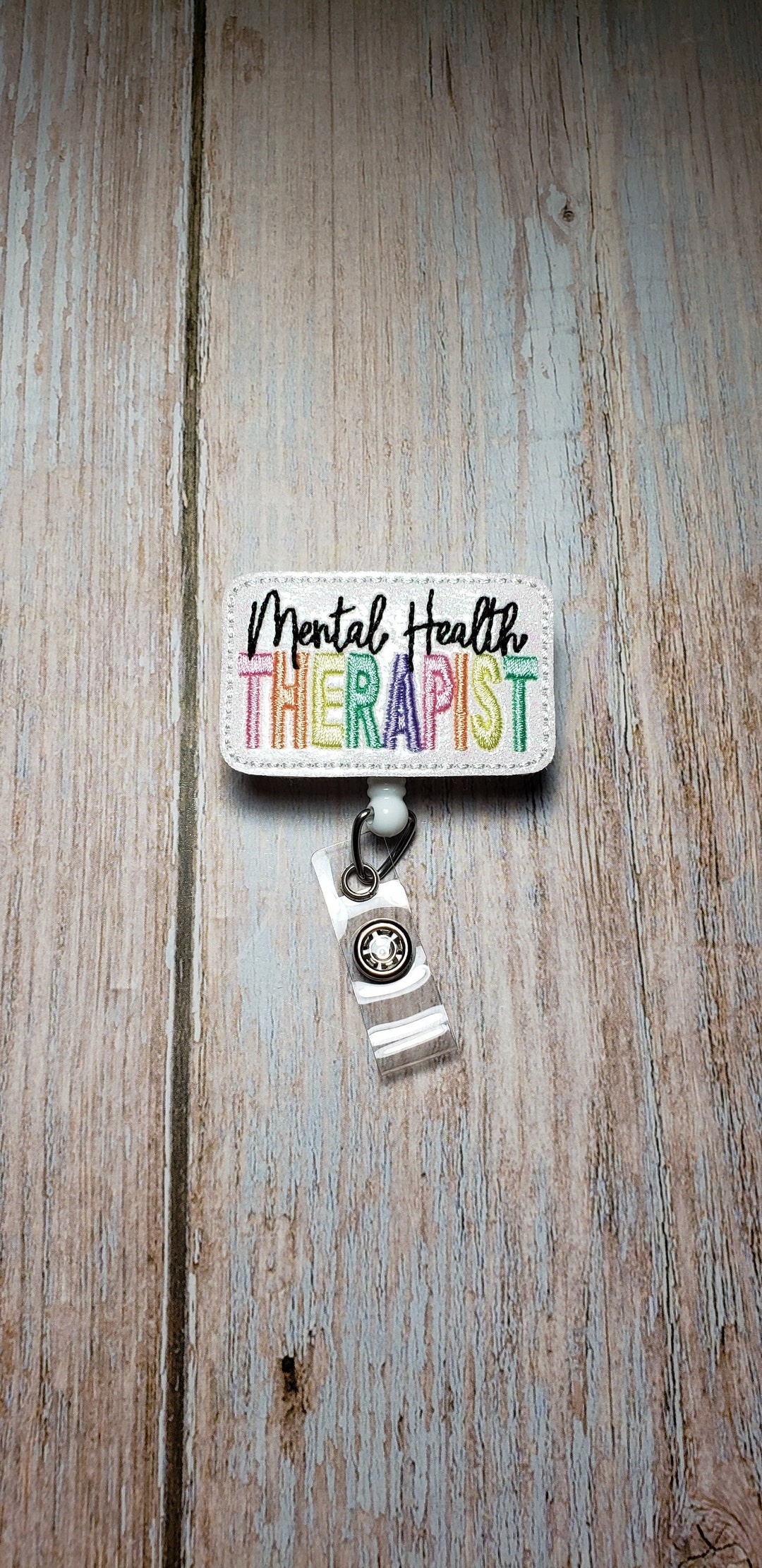 Mental Health Therapist Badge Reel, Retractable ID Badge Holder ...