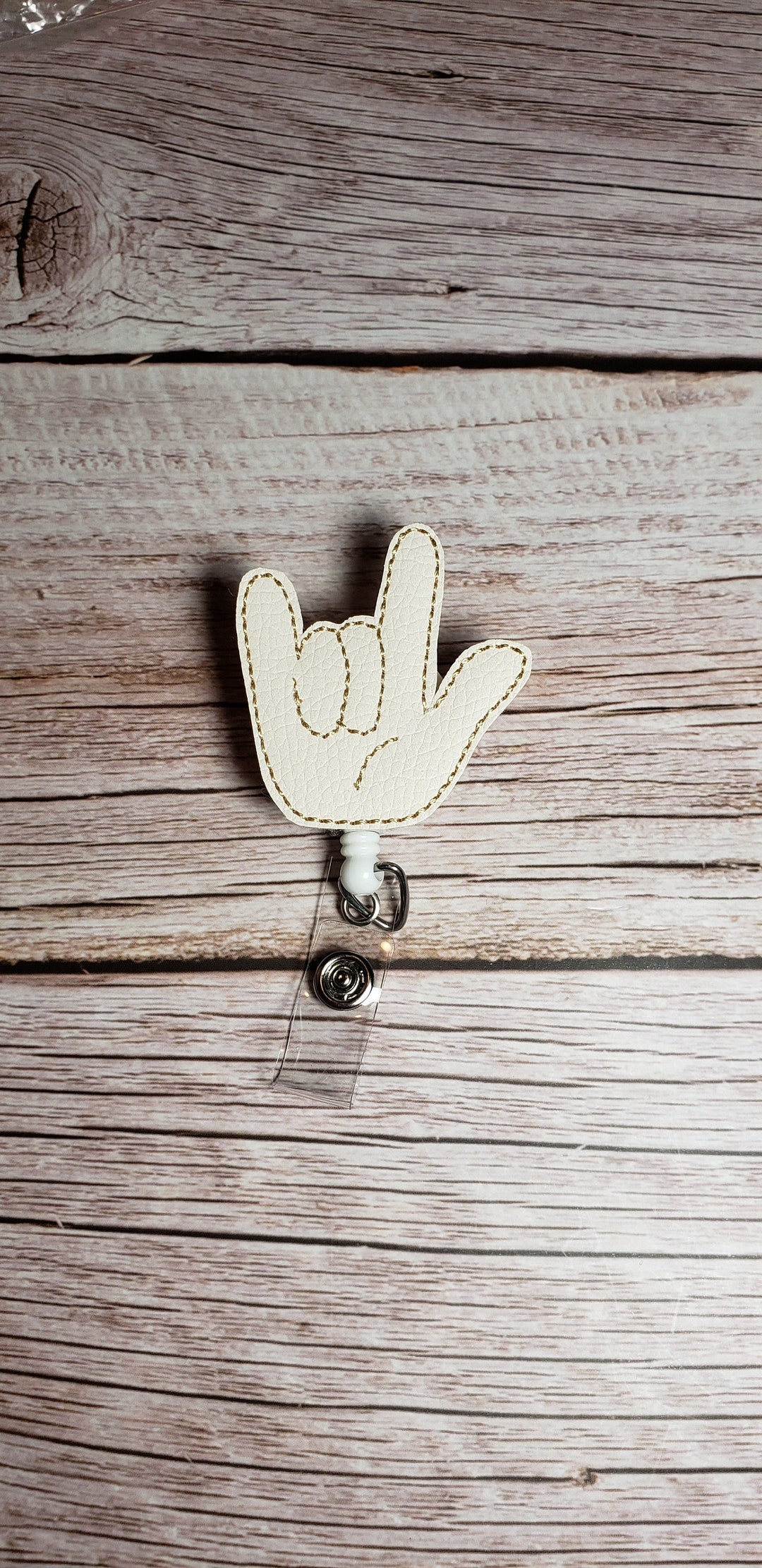 ASL I Love You Badge Reel, Sign Language Badge Reel, Hard of Hearing ...