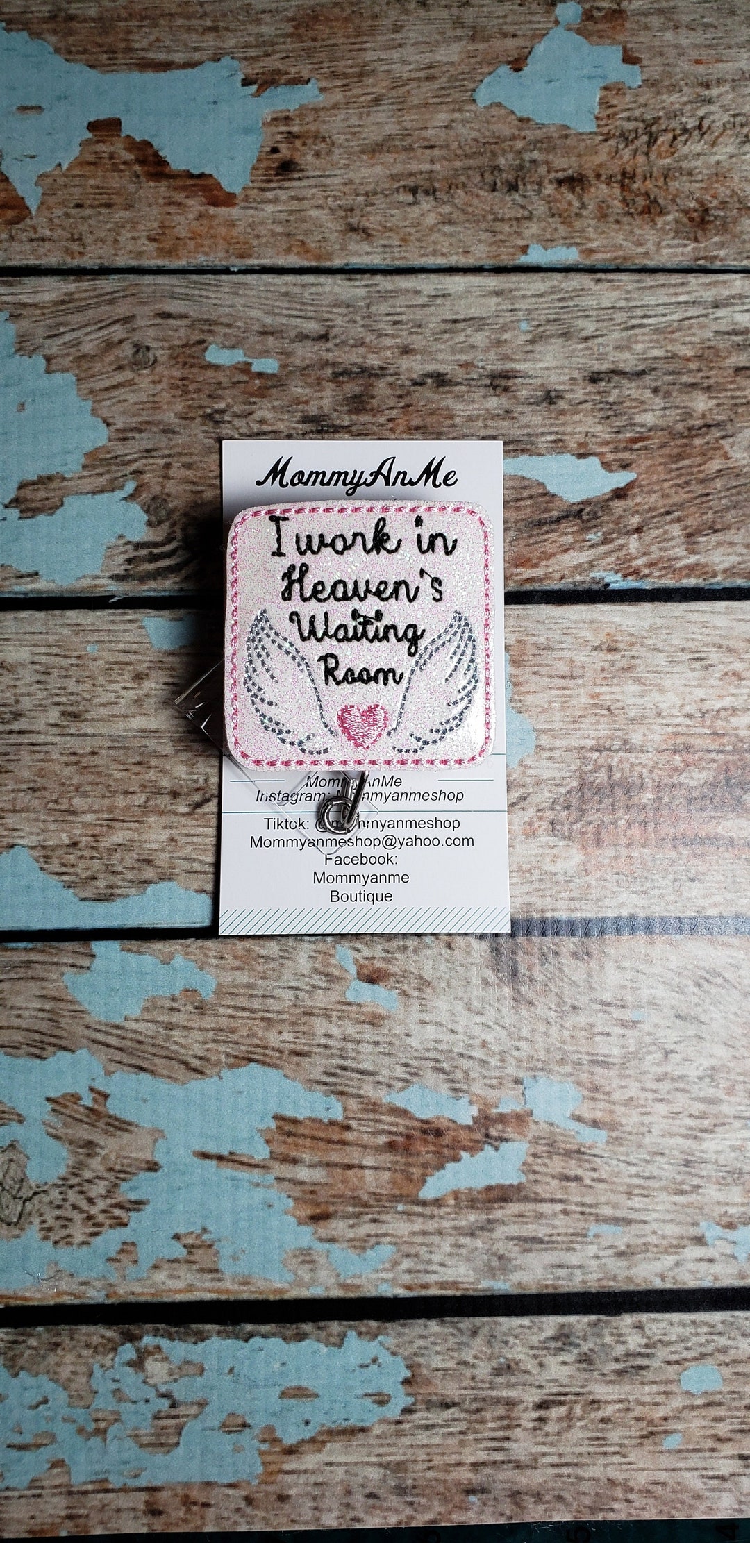 I Work in Heaven's Waiting Room Badge Reel, Medical Badge Reel, Hospice ...