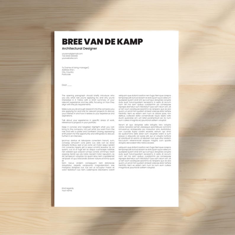Architecture Resume / CV and Cover Letter Template. Clean, Minimalist, Concise and Professional ...