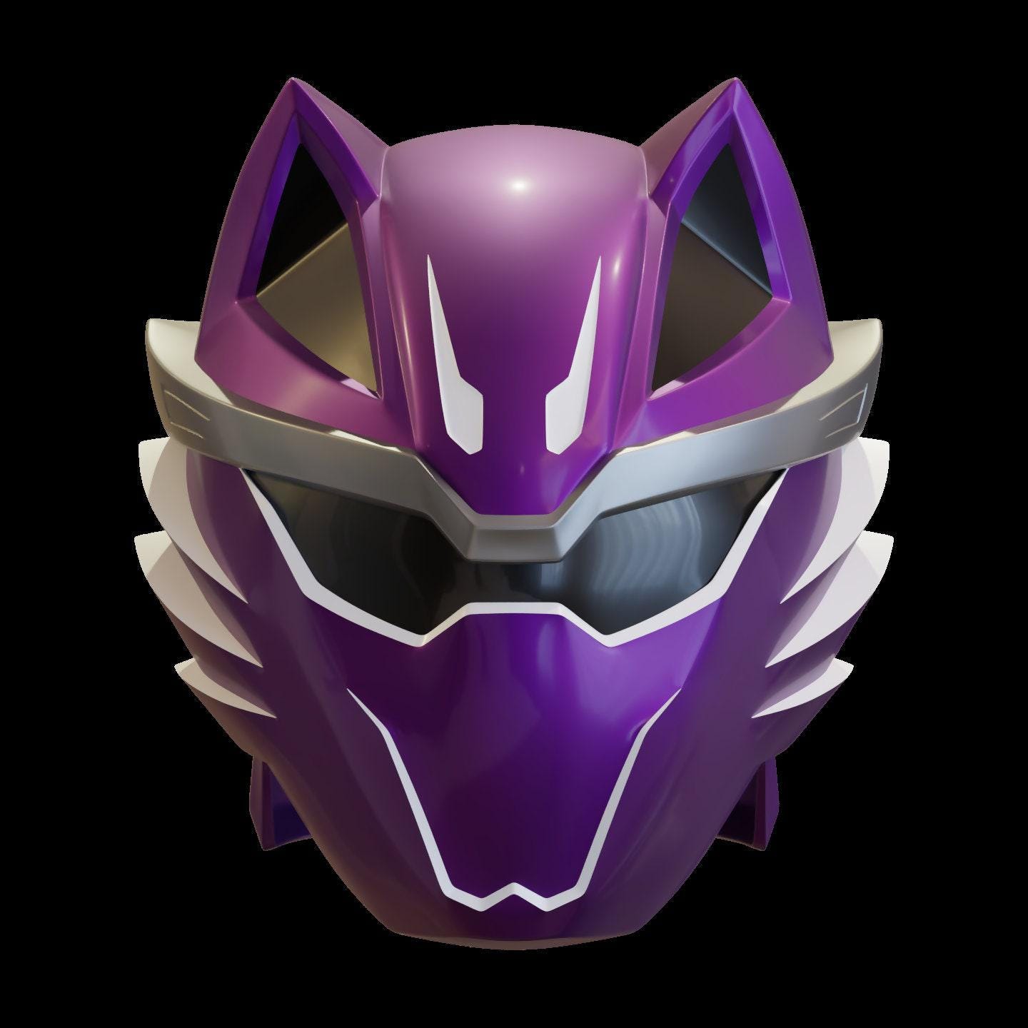 Purple Wolf Ranger Helmet 3D Model, Power Rangers Jungle Fury Cosplay ...