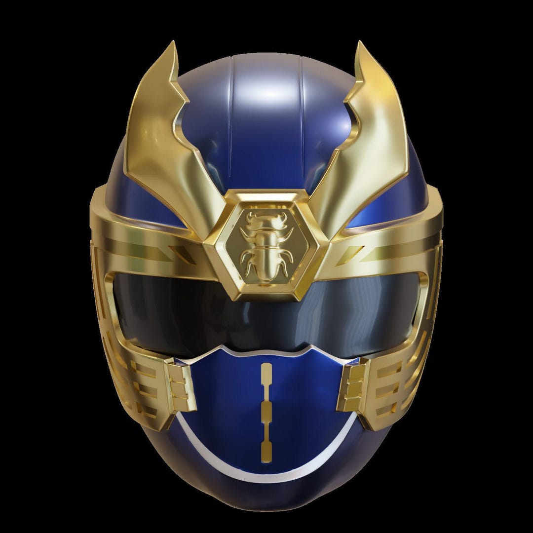 Navy Thunder Ranger Helmet 3D Model, Power Rangers Ninja Storm Cosplay ...