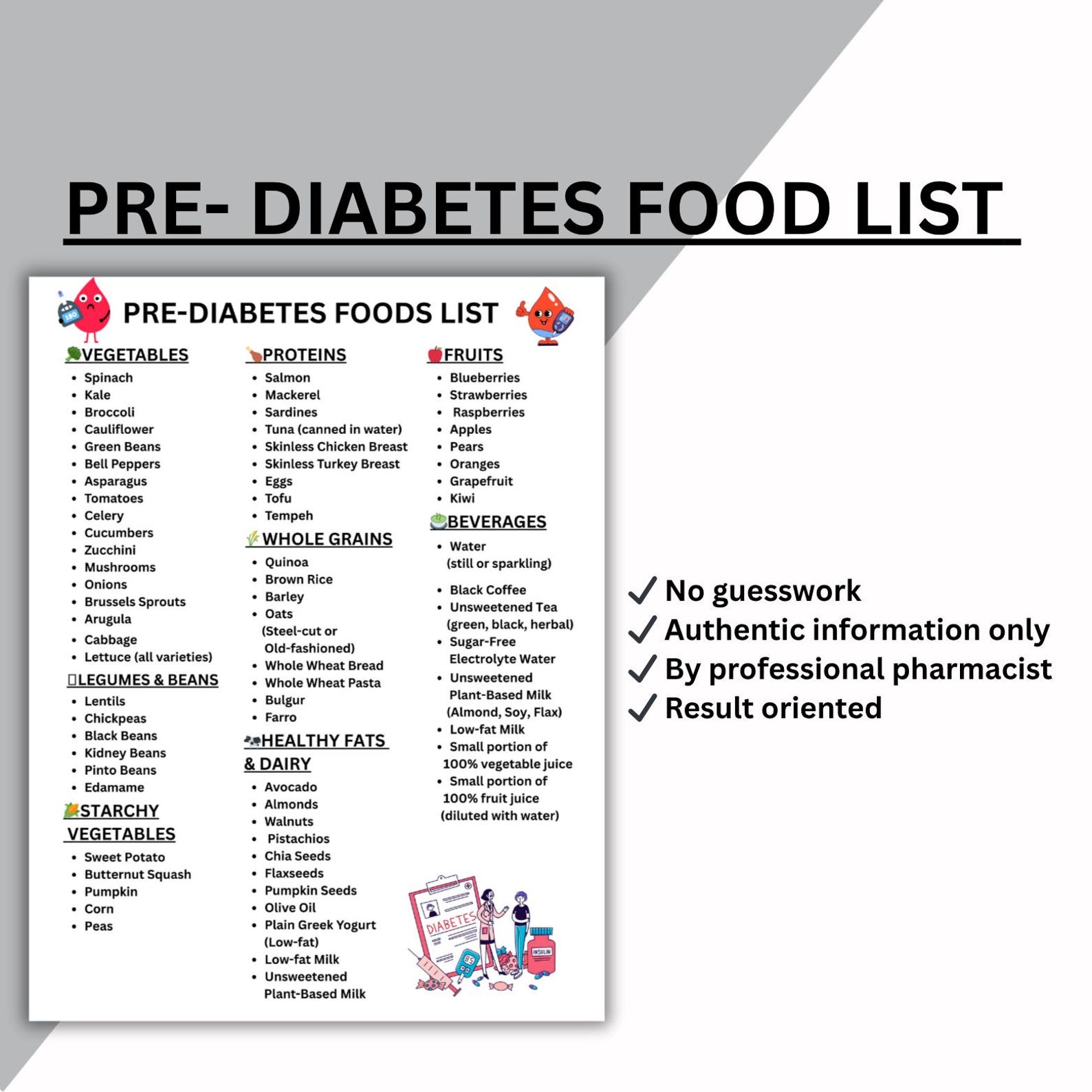 Prediabetes Food List: Diet Guide by Pharmacist (printable PDF) - Etsy