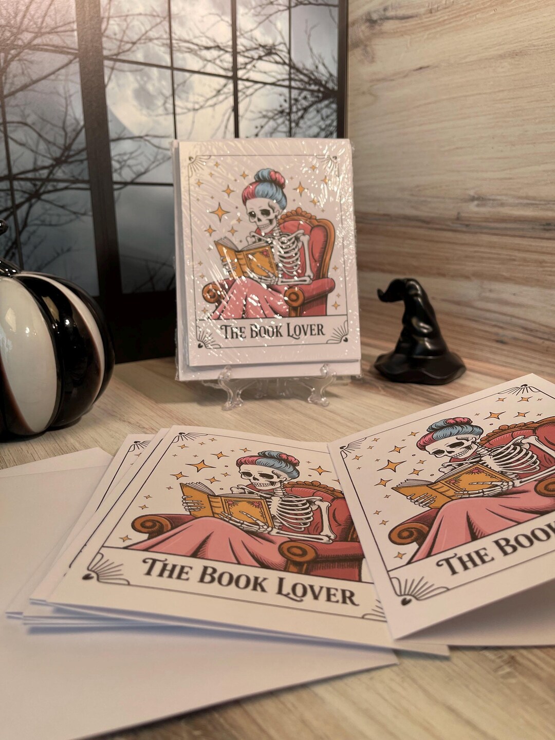 The Book Lover - Gothic Note Cards Set, Dark Academia Gift, Book Lover ...