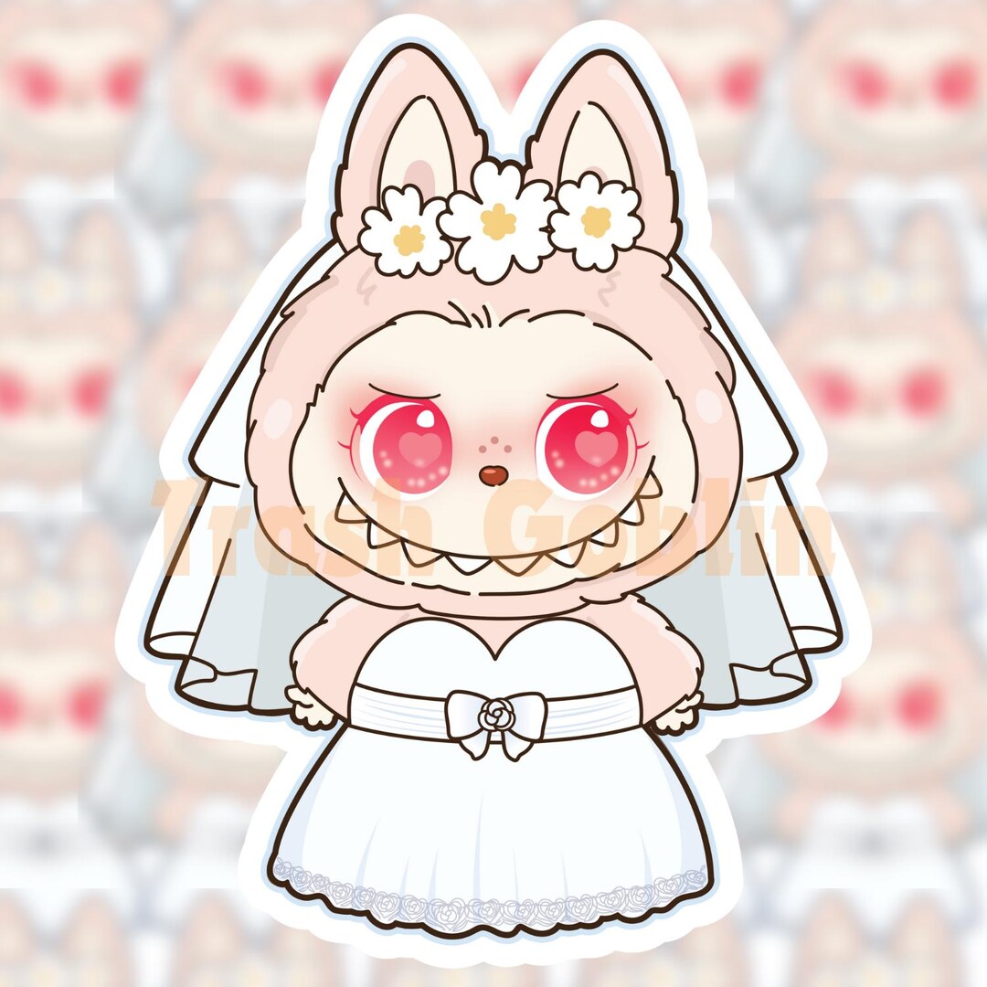 Wedding Dress Labubu Sticker - Etsy