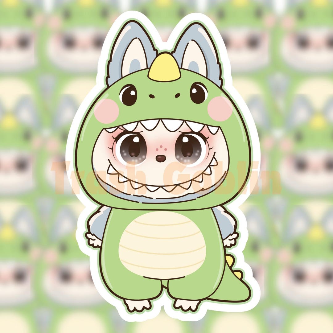 Baby Dino Labubu Sticker - Etsy