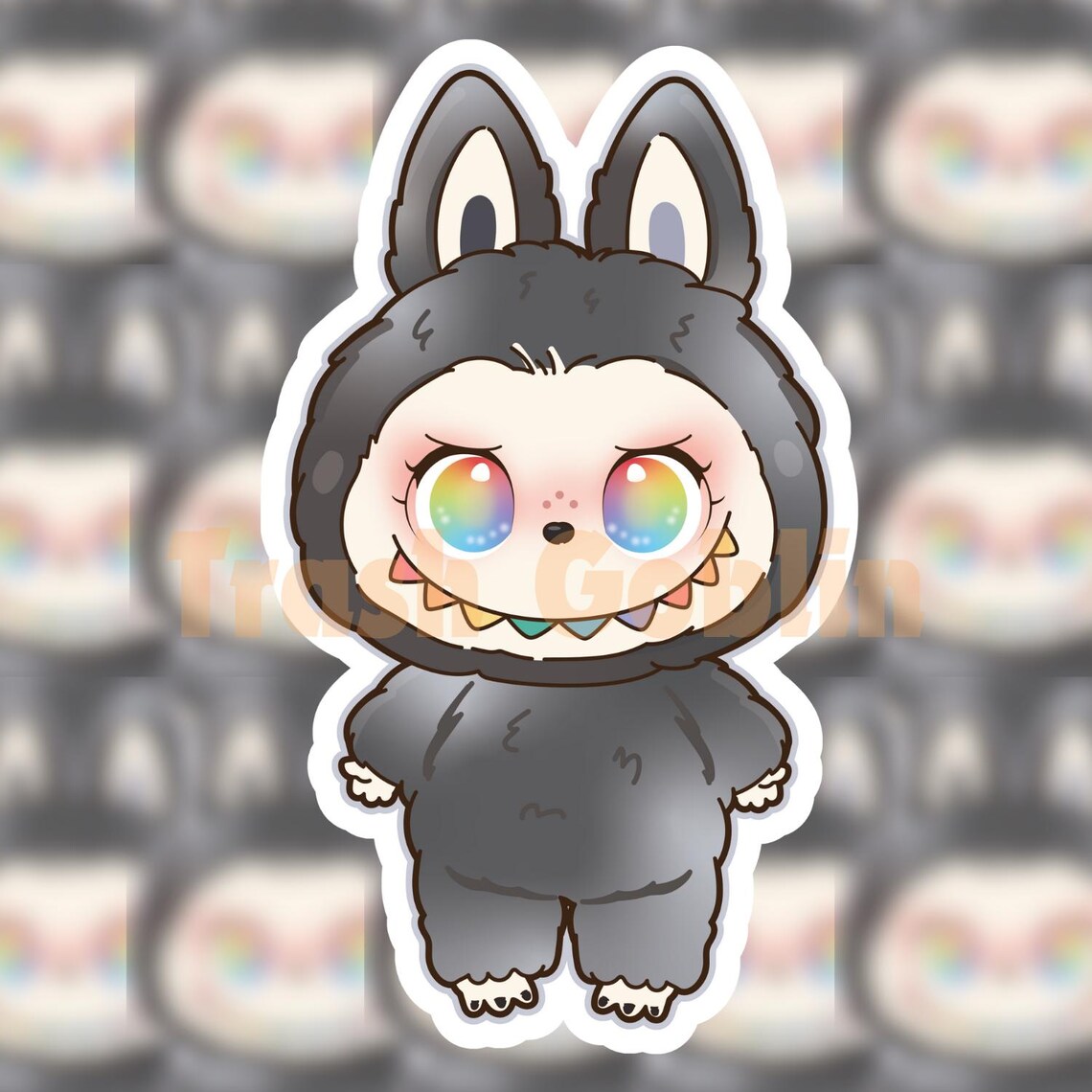 Secret Black and Rainbow Labubu Sticker - Etsy