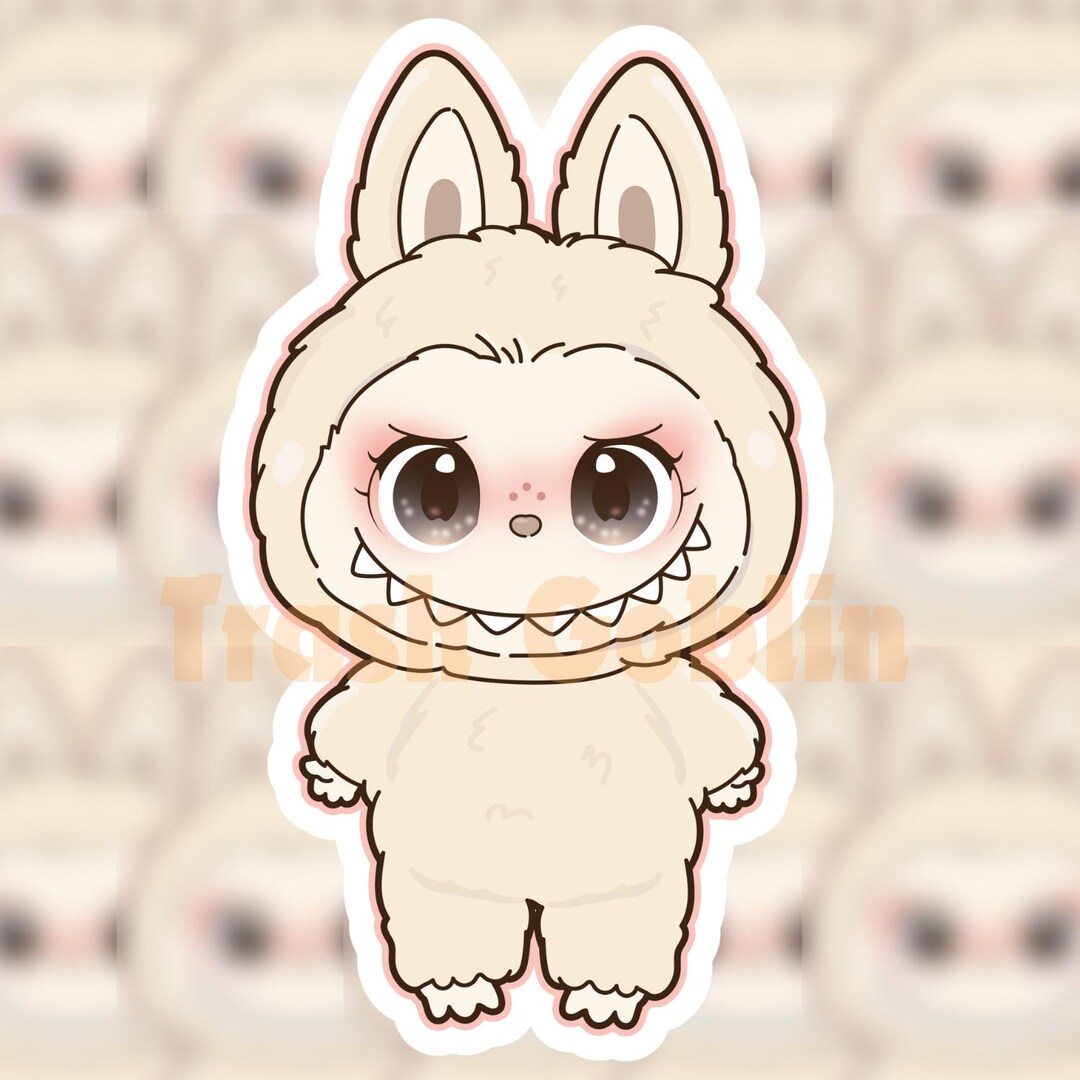 Cream Labubu Sticker - Etsy