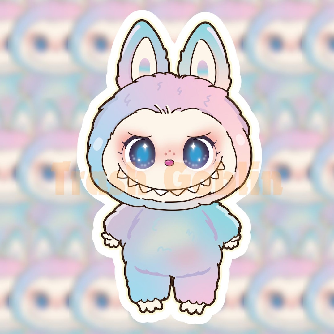Pastel Rainbow Labubu Sticker - Etsy