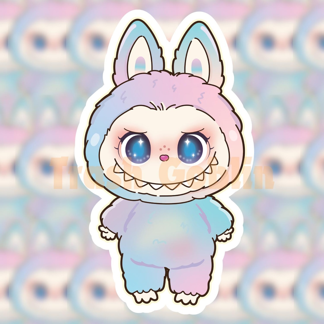 Pastel Rainbow Labubu Sticker - Etsy